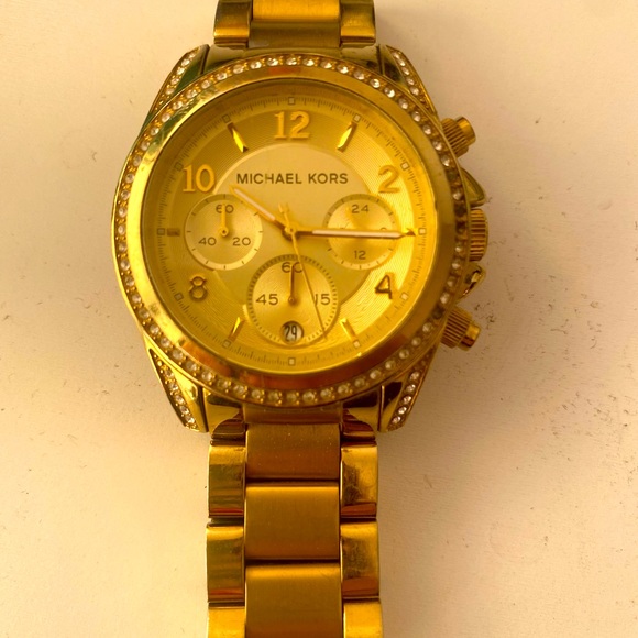 Michael Kors | Accessories | Michael Kors Watch Gold With Diamonds ...
